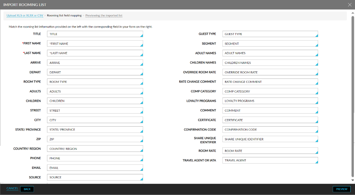 Validate Group Rooming List